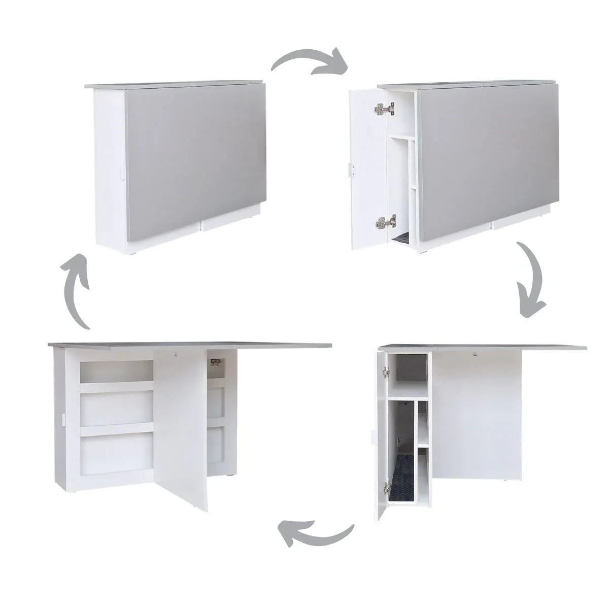 SpaceSave Folding Console Storage Table with Chair Compartment ...